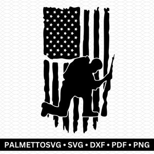 Soldier Svg Distressed Flag Svg Soldier Dxf File Soldier - Etsy