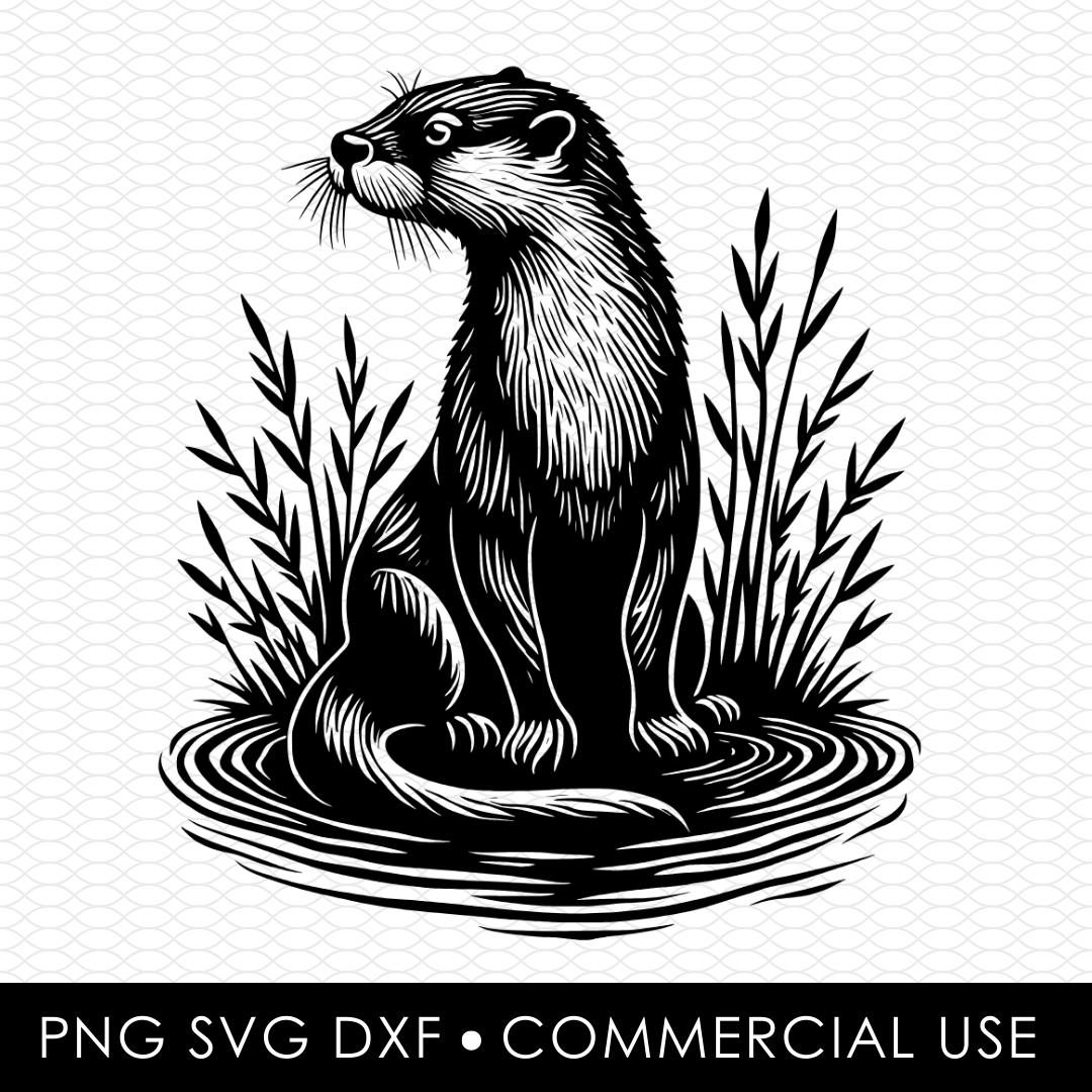 Otter Svg Dxf Png, Laser Cut File, Sublimation Design, Svg Cut File ...