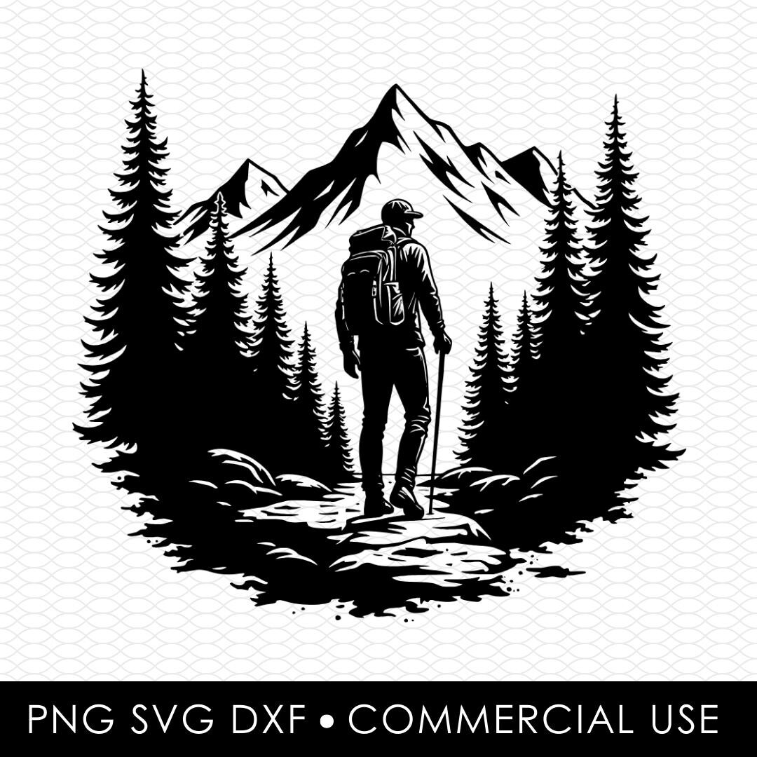 Hiking Svg, Hiking Png, Hiking Dxf, Hike Cut File, Hiker Svg ...