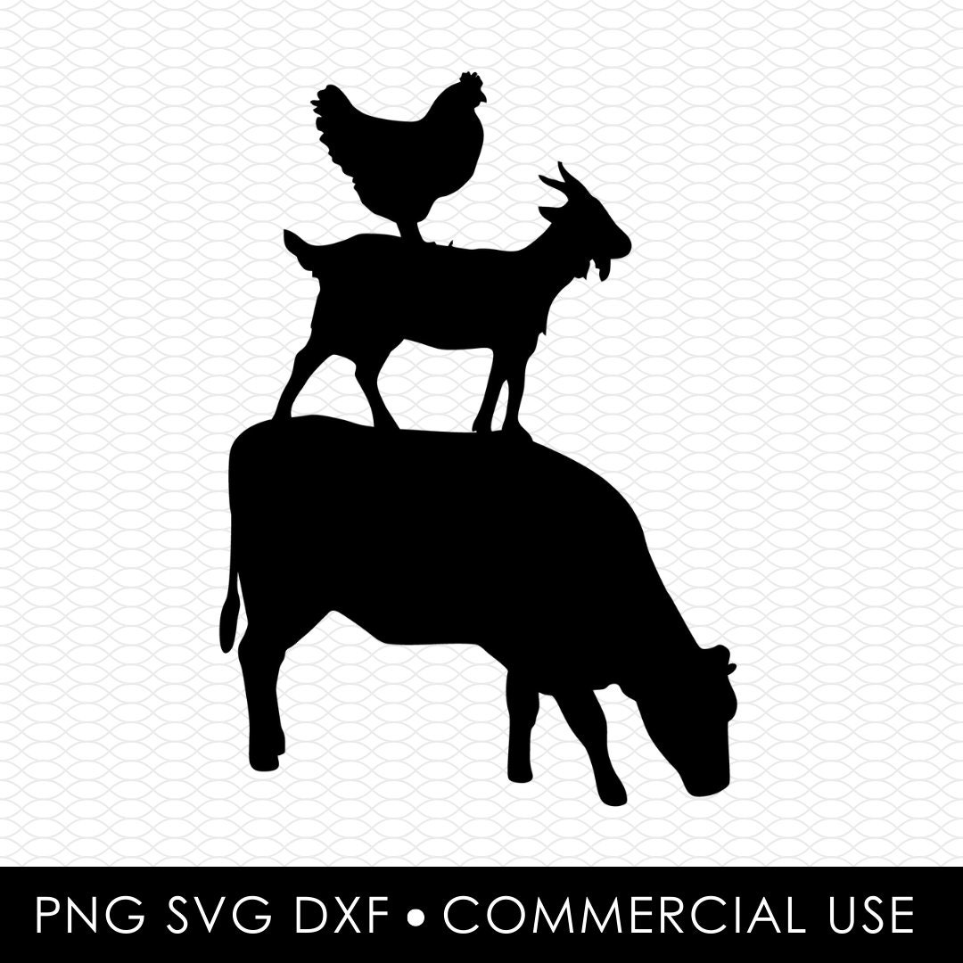 Vaca svg, cabra svg, frango svg png, designs de sublimação, designs png ...