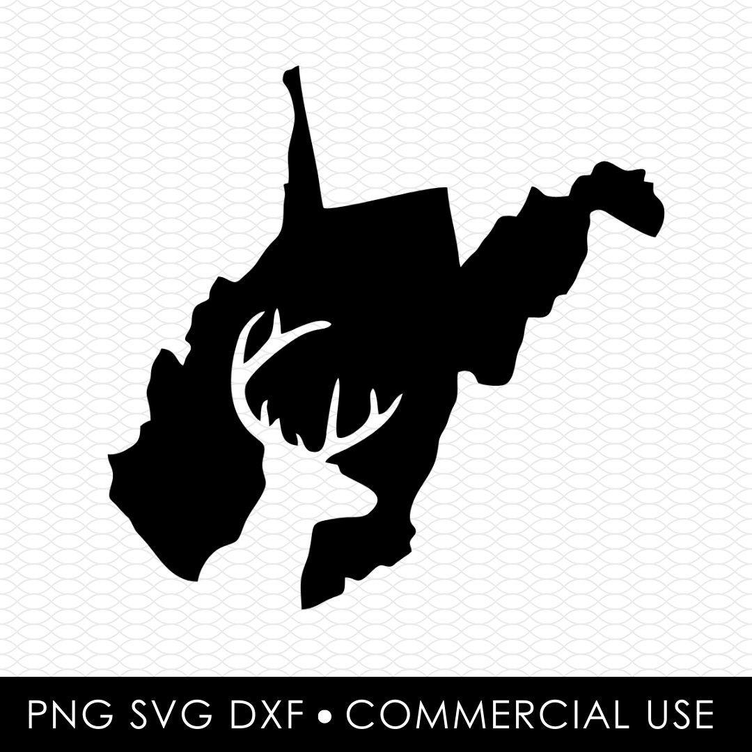 Deer West Virginia Svg Dxf Png, Laser Cut File, Sublimation Design ...