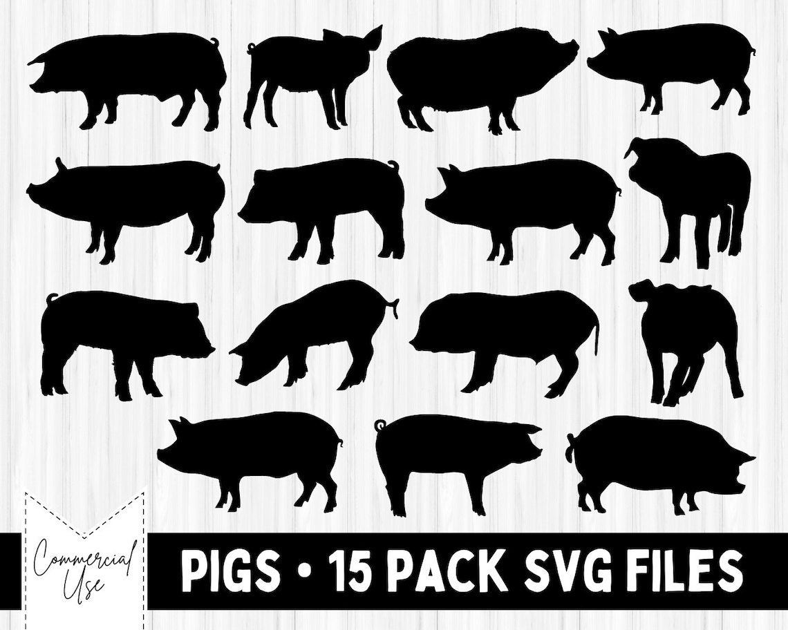 Pig Svg Pig Dxf File Pigs Cut Files Pig Clip Art Pig Svg - Etsy
