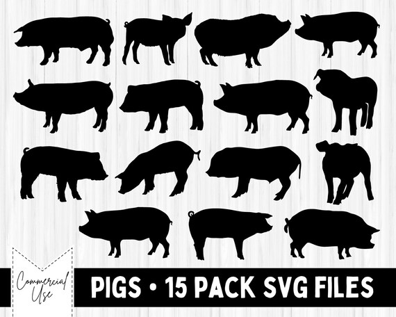 Pig Svg Pig Dxf File Pigs Cut Files Pig Clip Art Pig Svg - Etsy