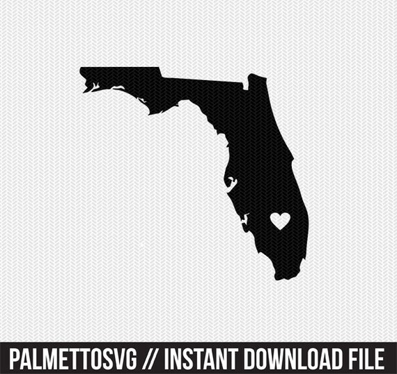 Florida Heart Svg Florida Svg Florida Clip Art Florida Dxf - Etsy