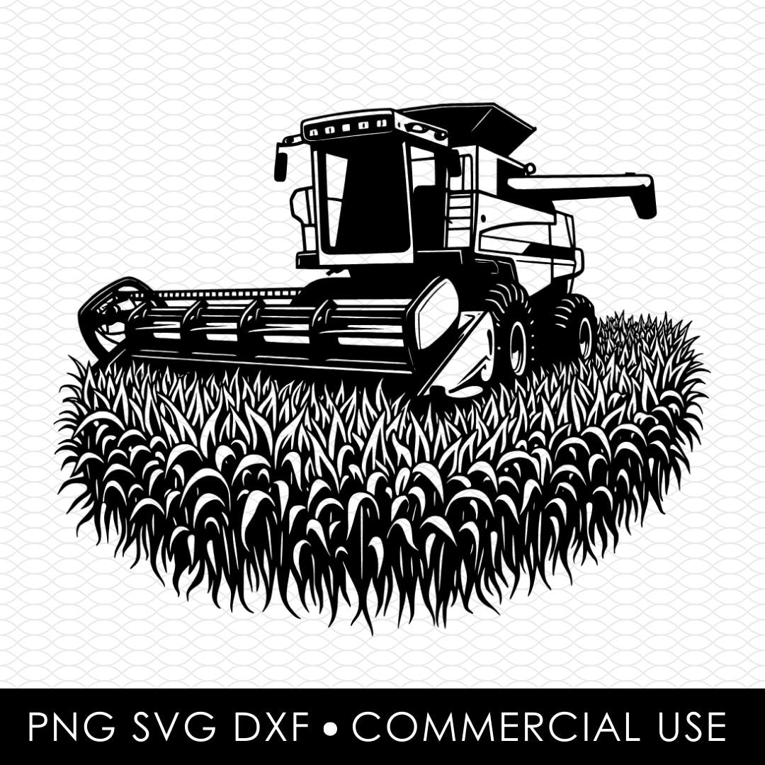 Combine Harvesting Corn Svg, Combine Png, Combine Dxf, Sublimation ...