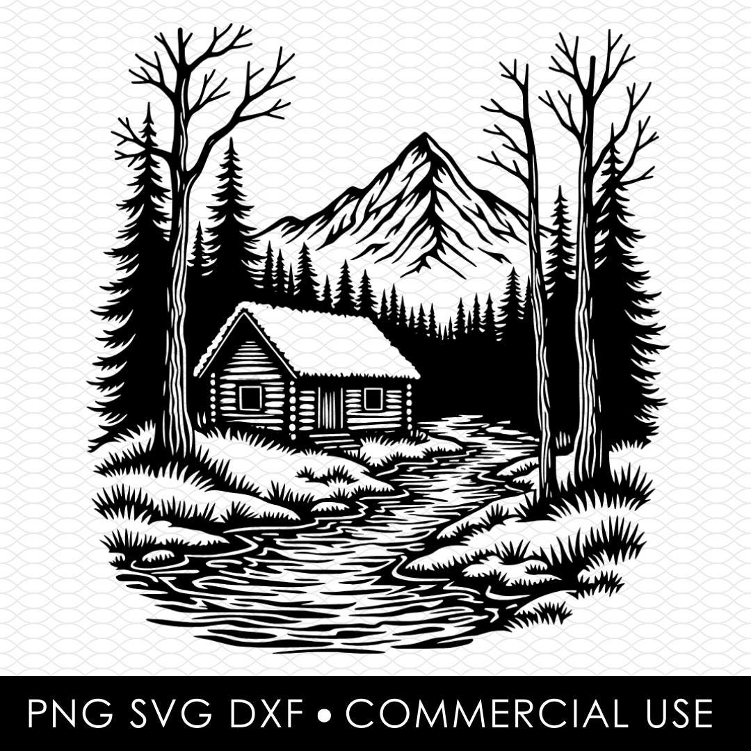 Cabin Svg, Cabin Png, Cabin Cut File, Cabin Dxf, Cabin Laser Cut File ...