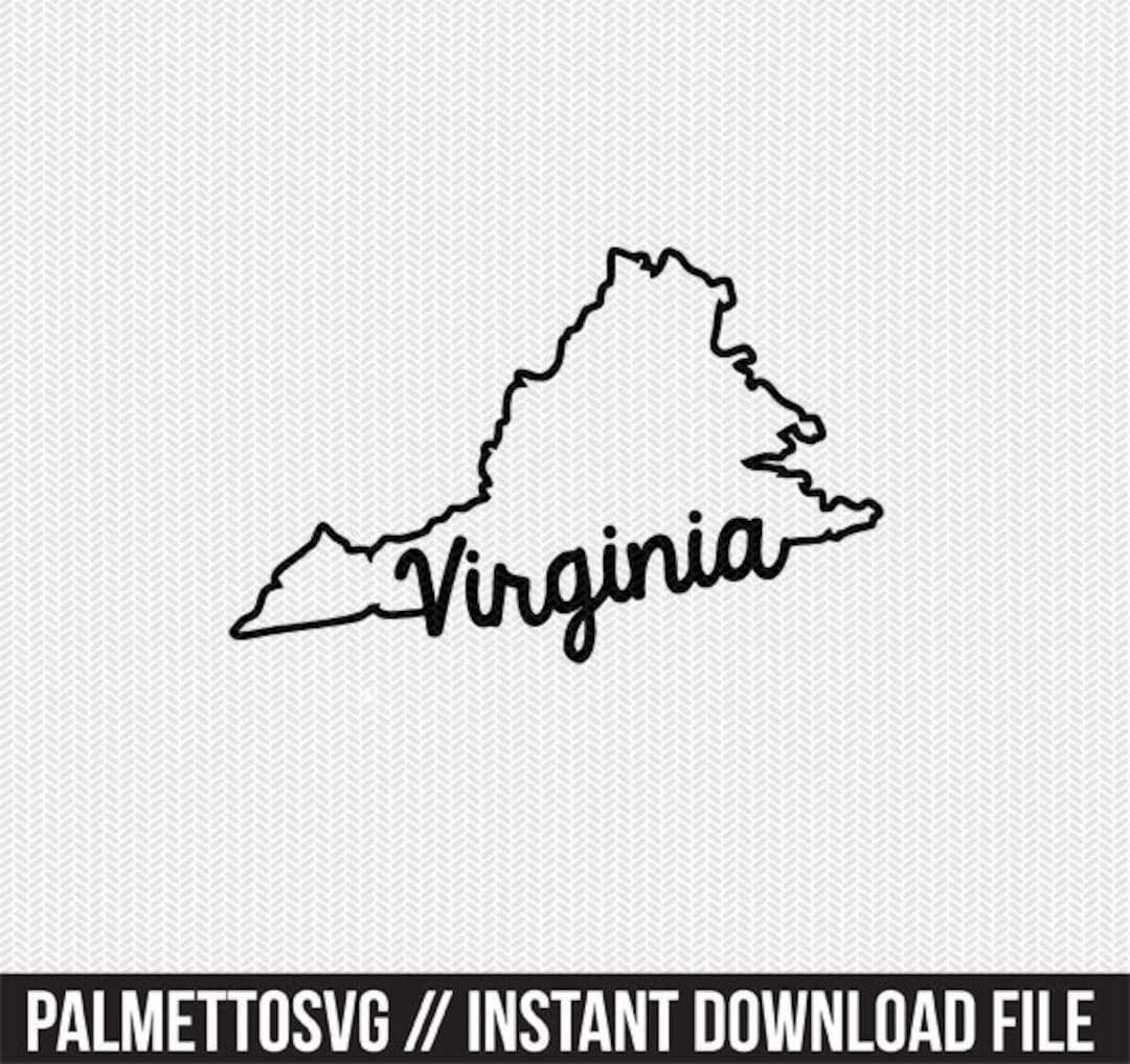 Virginia Svg, Virginia Cut File, Virginia Outline Svg, Virginia Dxf ...
