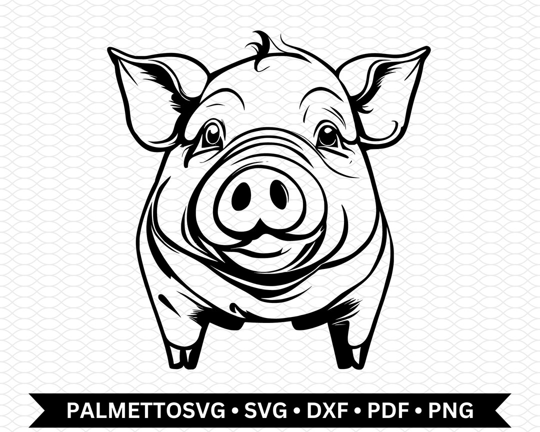 Pig svg, pig png, pig dxf file, pig cut file, pig clip art, cricut ...