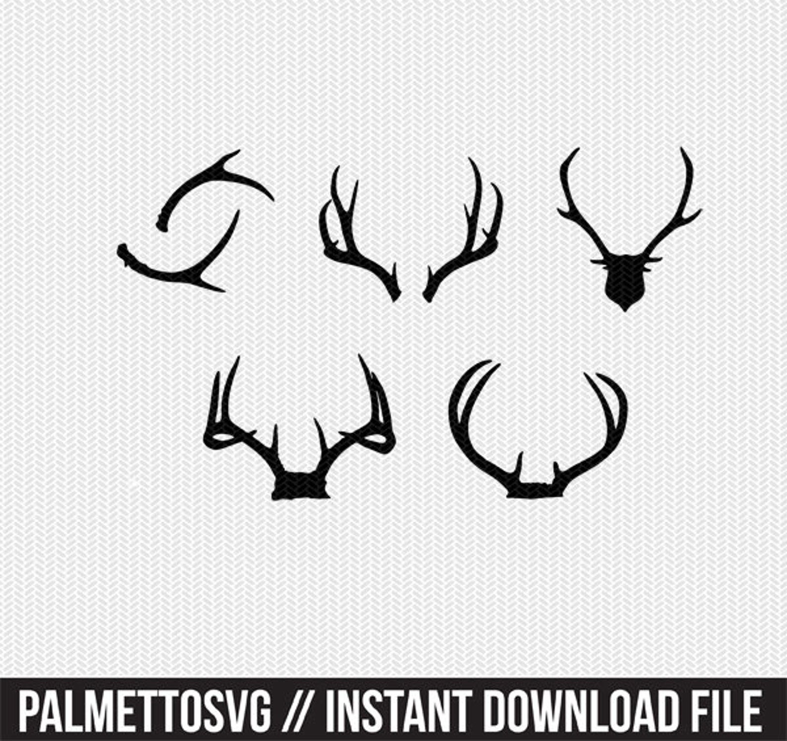 Deer Antlers Svg Deer Svg Hunting Svg Dxf File Silhouette - Etsy