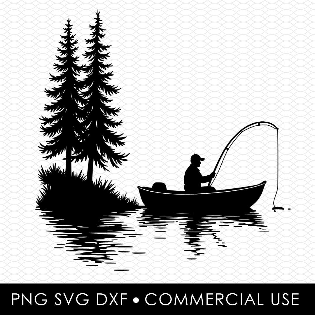 A Man Fishing Svg, Fishing Svg, Fishing Dxf File, Fishing Sublimation ...