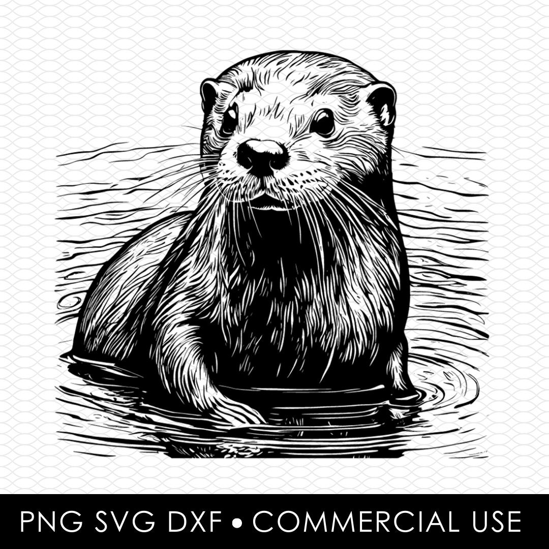 Otter Svg Dxf Png, Laser Cut File, Sublimation Design, Svg Cut File ...