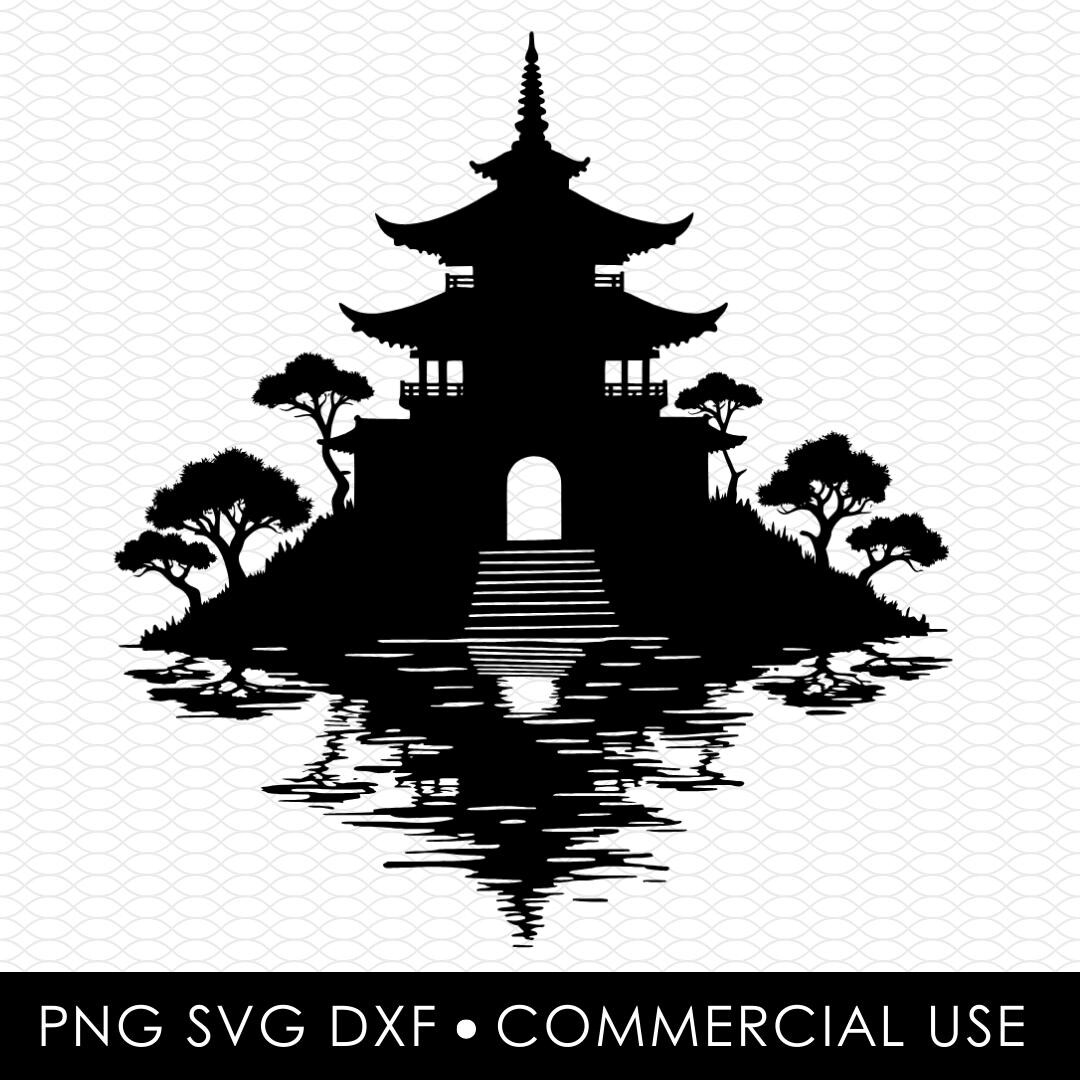 Buddhist Temple Svg Dxf Png, Laser Cut File, Sublimation Design, Svg ...