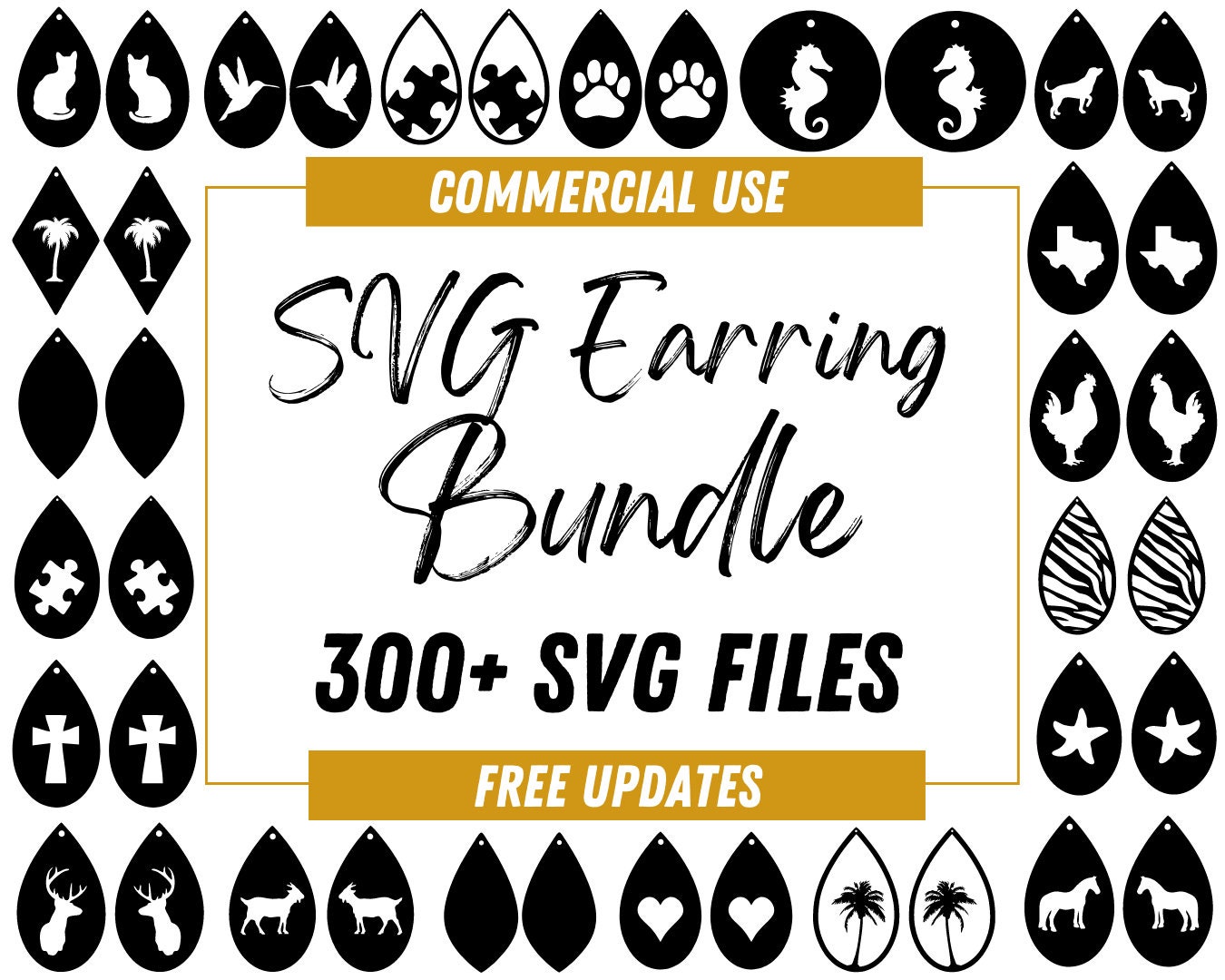300 Svg Earring Templates Bundle Svg Files Dxf Files - Etsy