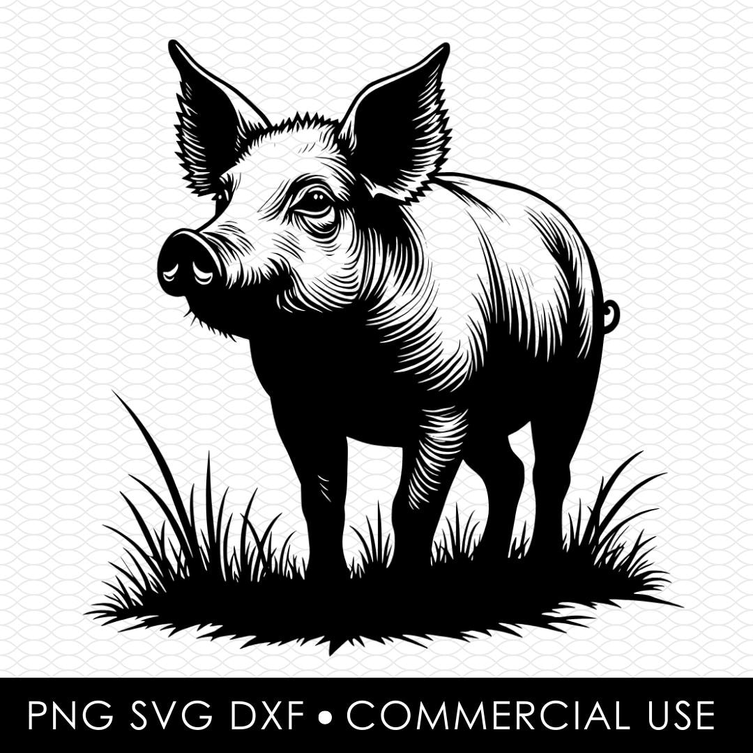 Pig Svg, Pig Png, Pig Dxf File, Pig Cut File, Pig Clip Art, Pig ...