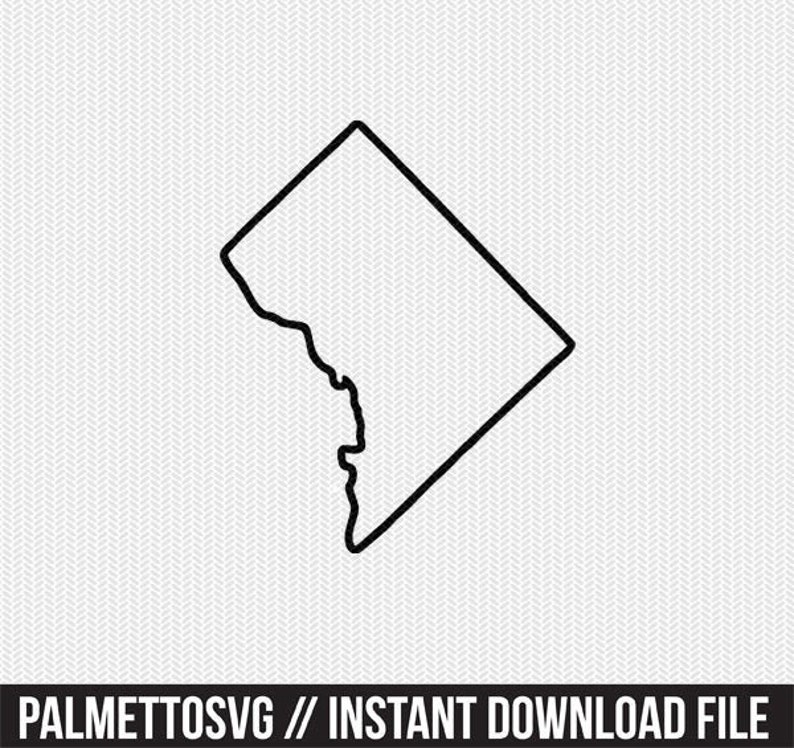 Washington dc outline svg dxf file stencil monogram frame | Etsy