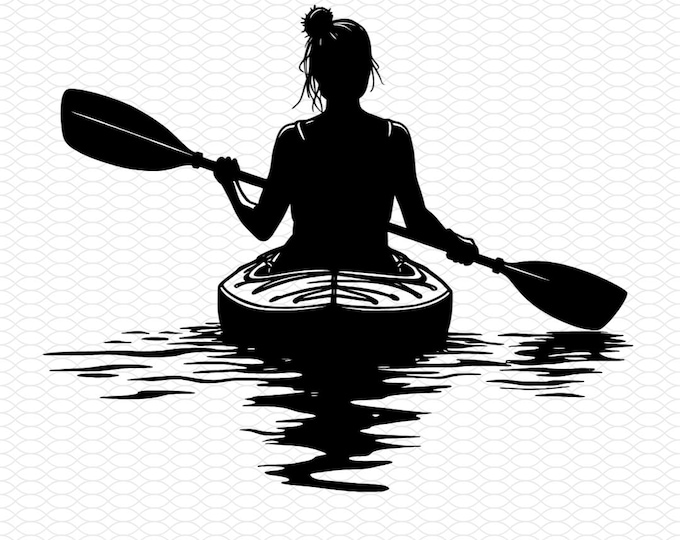 Woman Kayaking Svg, Kayaking Png Design, Kayak Dxf, Kayak Cut File ...
