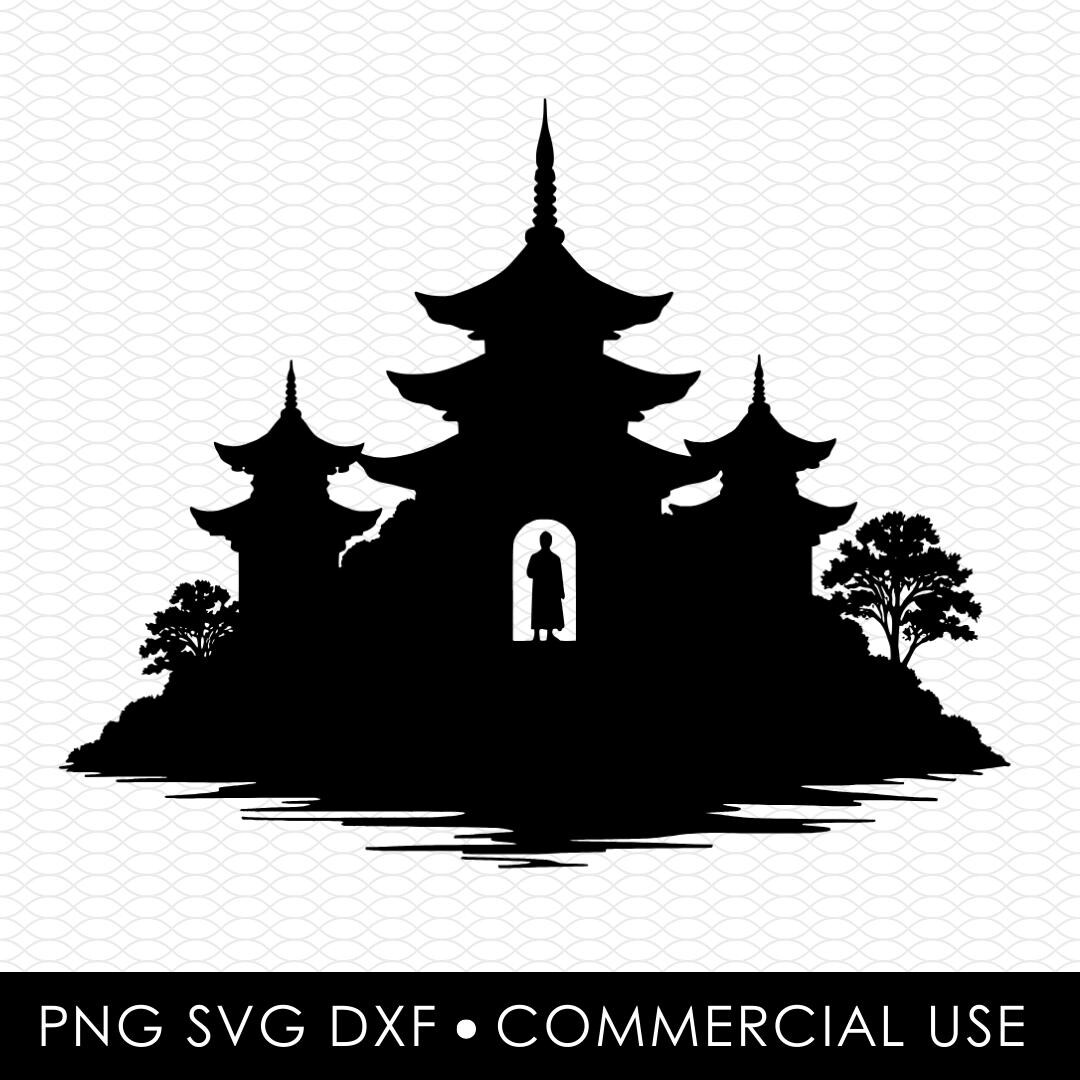Buddhist Temple Svg, Temple Png, Buddha Dxf, Buddhism Cut File ...