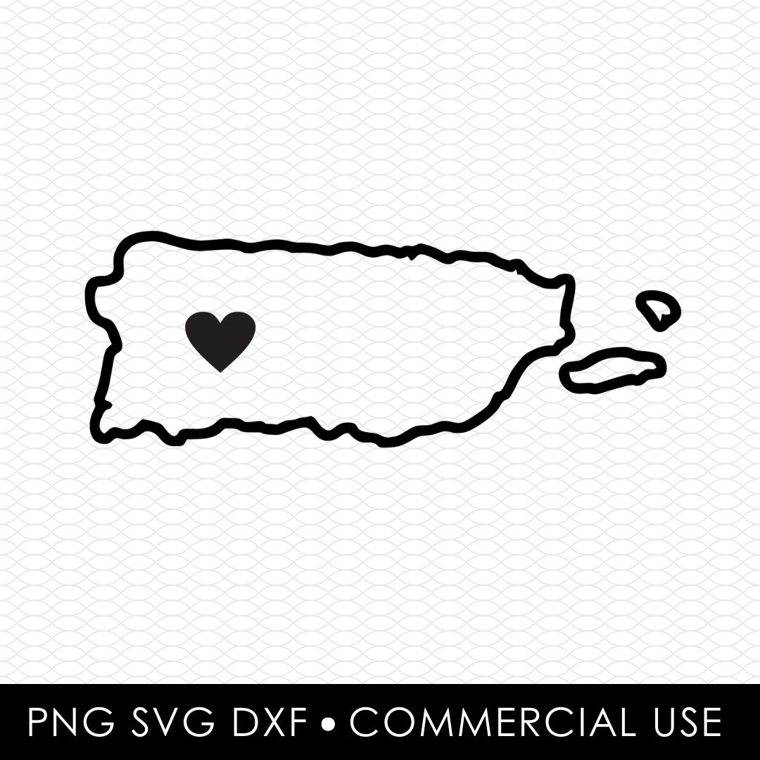 Puerto Rico Outline Svg, Puerto Rico Svg, Puerto Rico Clip Art, Dxf File, Svg Files for Cricut ...