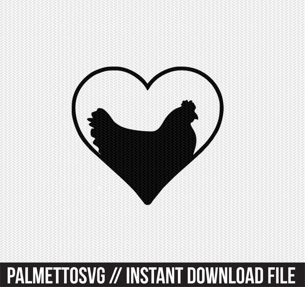 Chicken Hen Heart Svg Dxf Png File Svg Files for Cricut Cut - Etsy