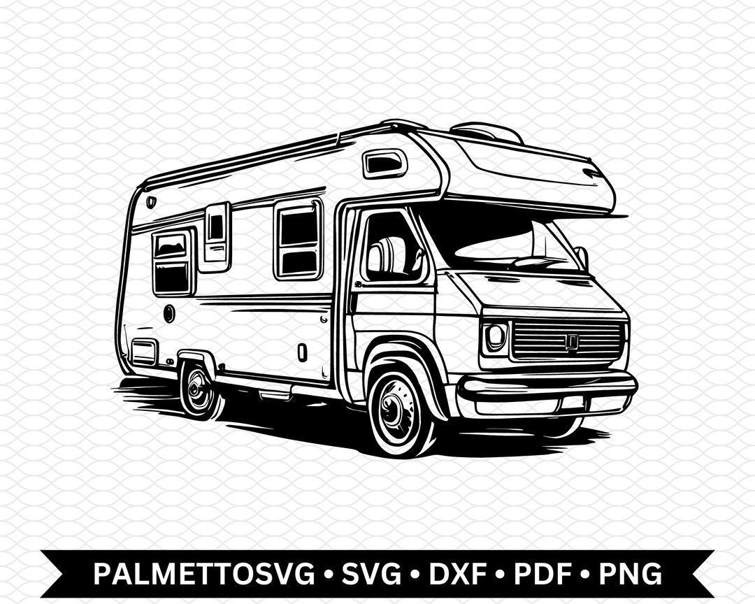 Camper svg, camper dxf, camper cut file, camper clip art, camper png ...