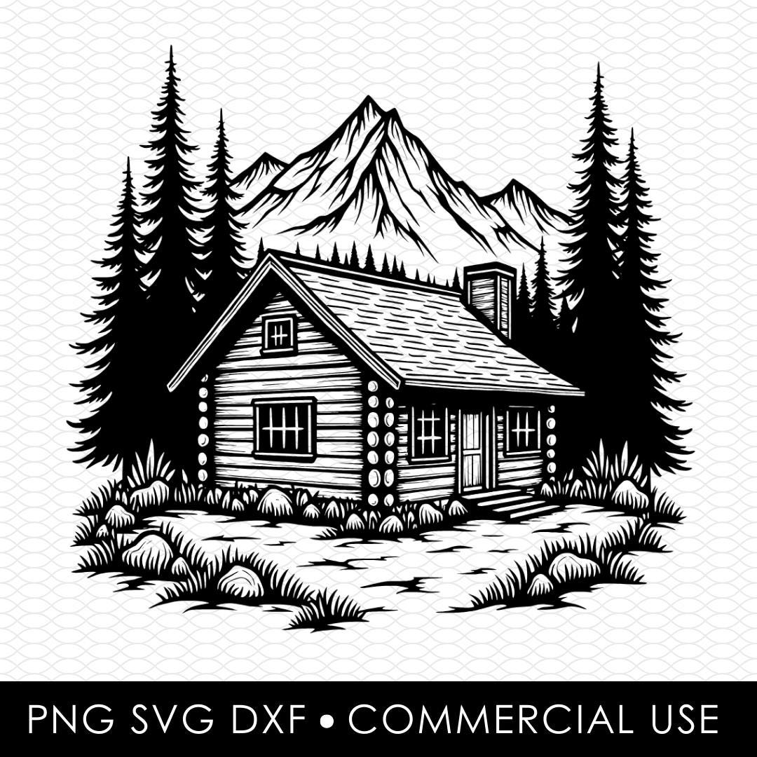 Cabin Svg, Cabin Png, Cabin Cut File, Cabin Dxf, Cabin Laser Cut File ...