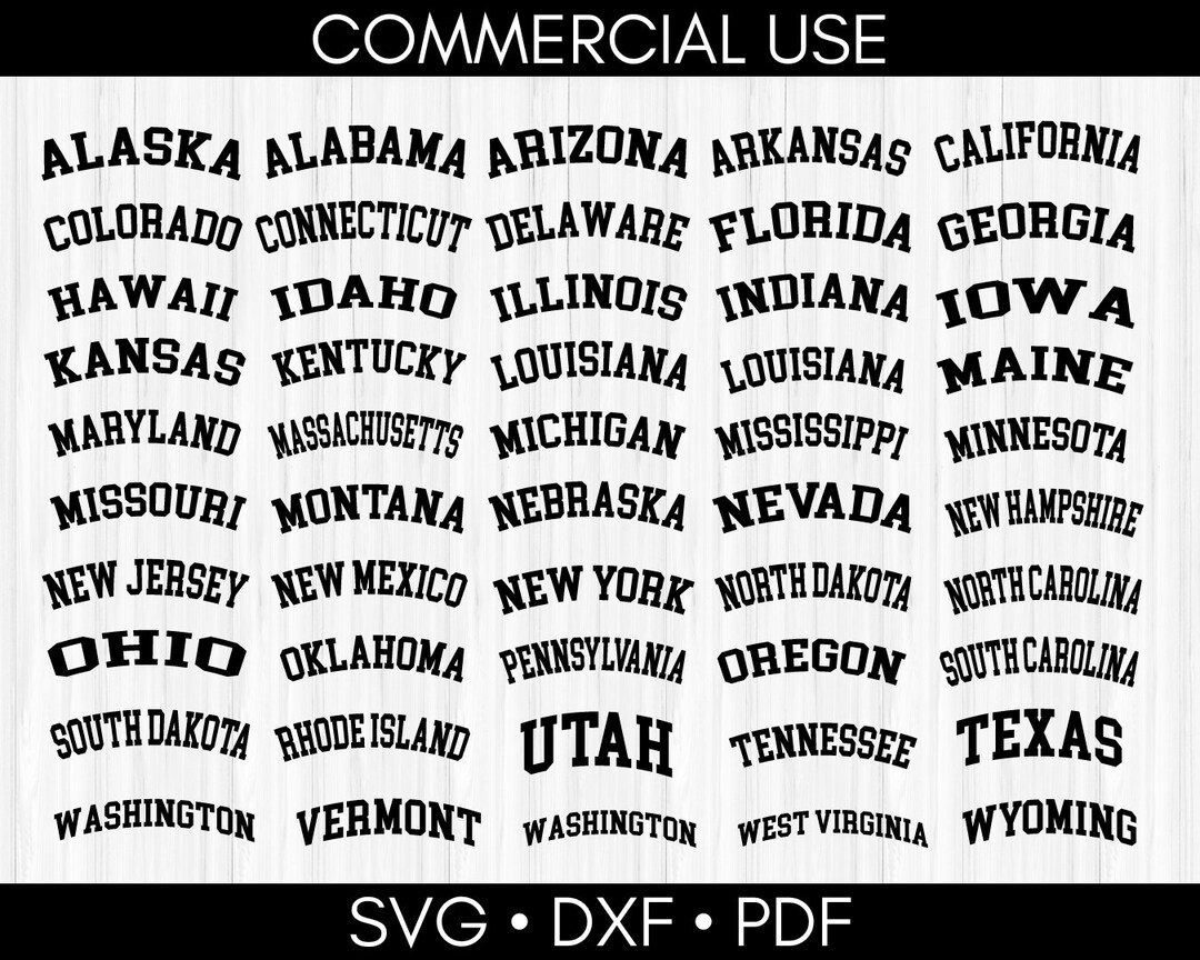 50 States Svg Bundle, State Svg, State Cut Files, State Dxf Files ...