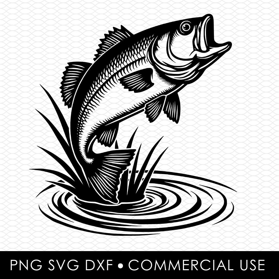 Bass Svg, Bass Png, Bass Png Design, Bass Dxf, Fishing Svg, Sublimation ...