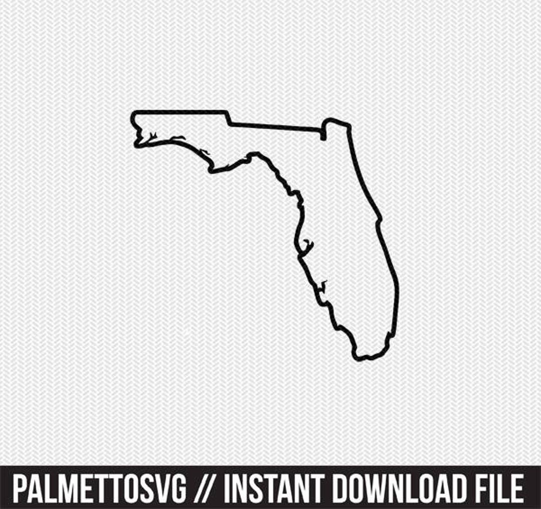 Florida State Outline Svg Dxf File Monogram Frame Silhouette Cameo ...