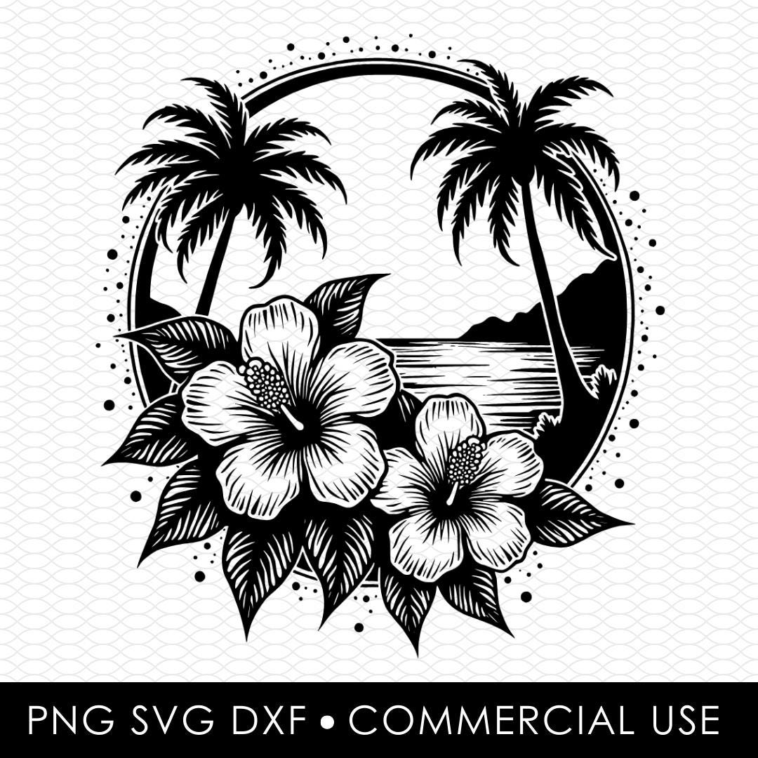 Hibiscus Svg Dxf Png, Laser Cut File, Sublimation Design, Svg Cut File ...