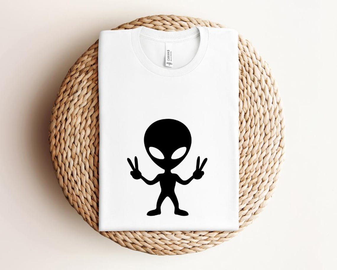 Alien Peace Sign Svg Dxf Png, Laser Cut File, Sublimation Design, Laser ...
