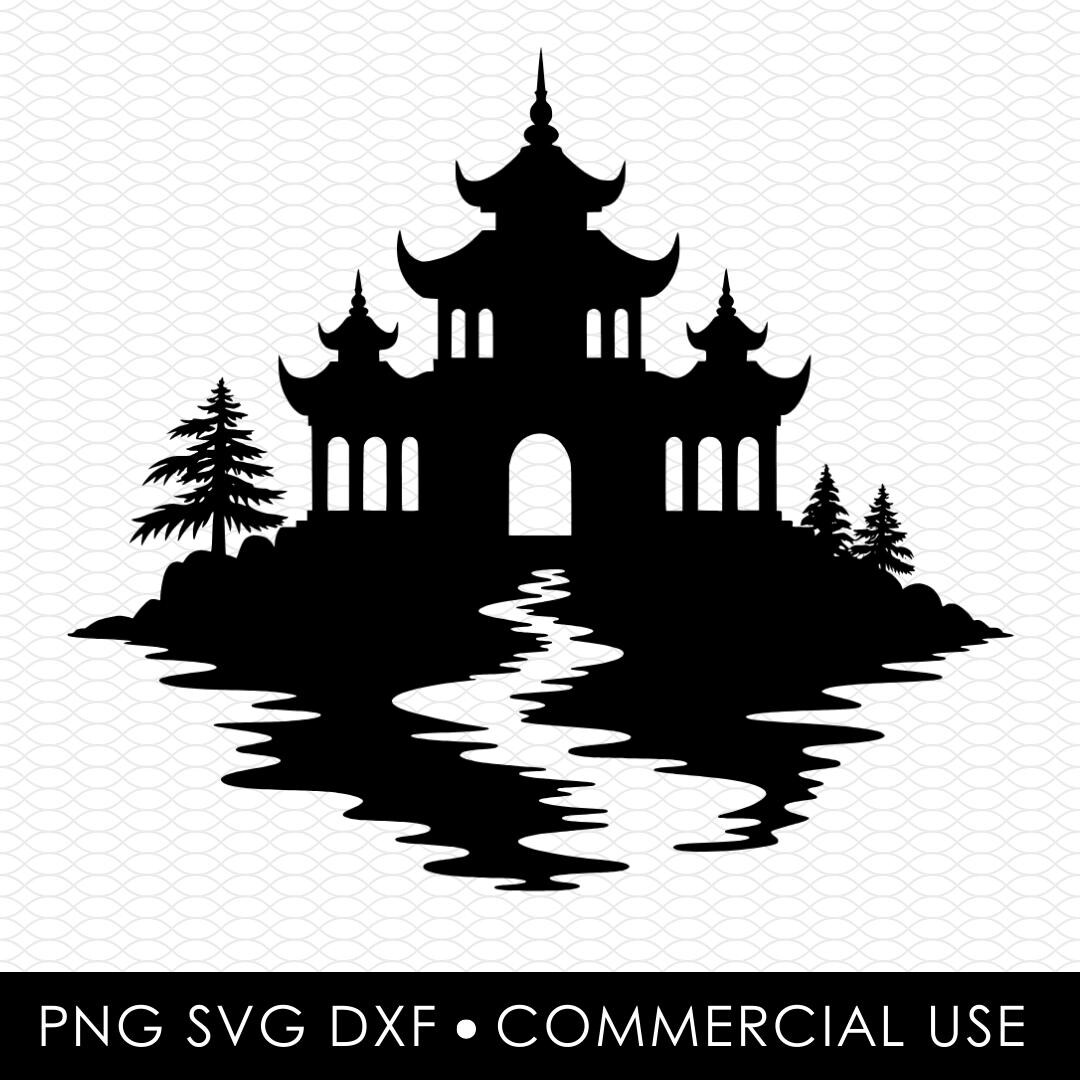 Buddhist Temple Svg, Temple Png, Buddha Dxf, Buddhism Cut File ...