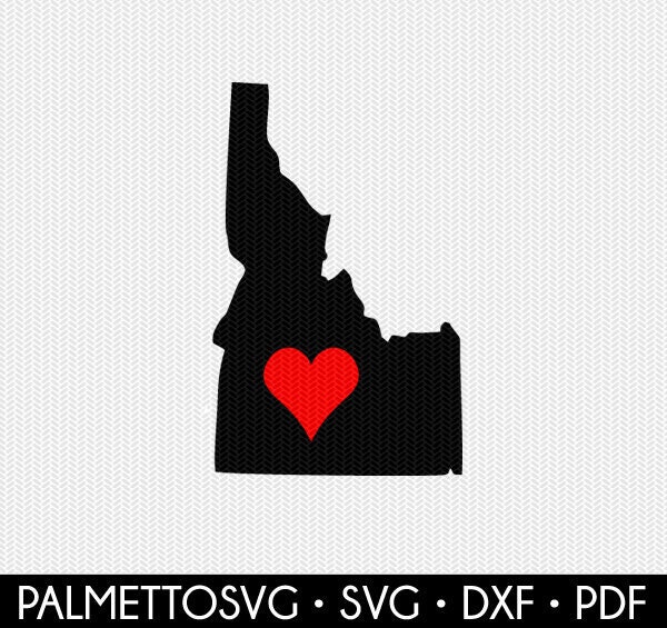 Idaho heart svg dxf file stencil monogram frame silhouette | Etsy