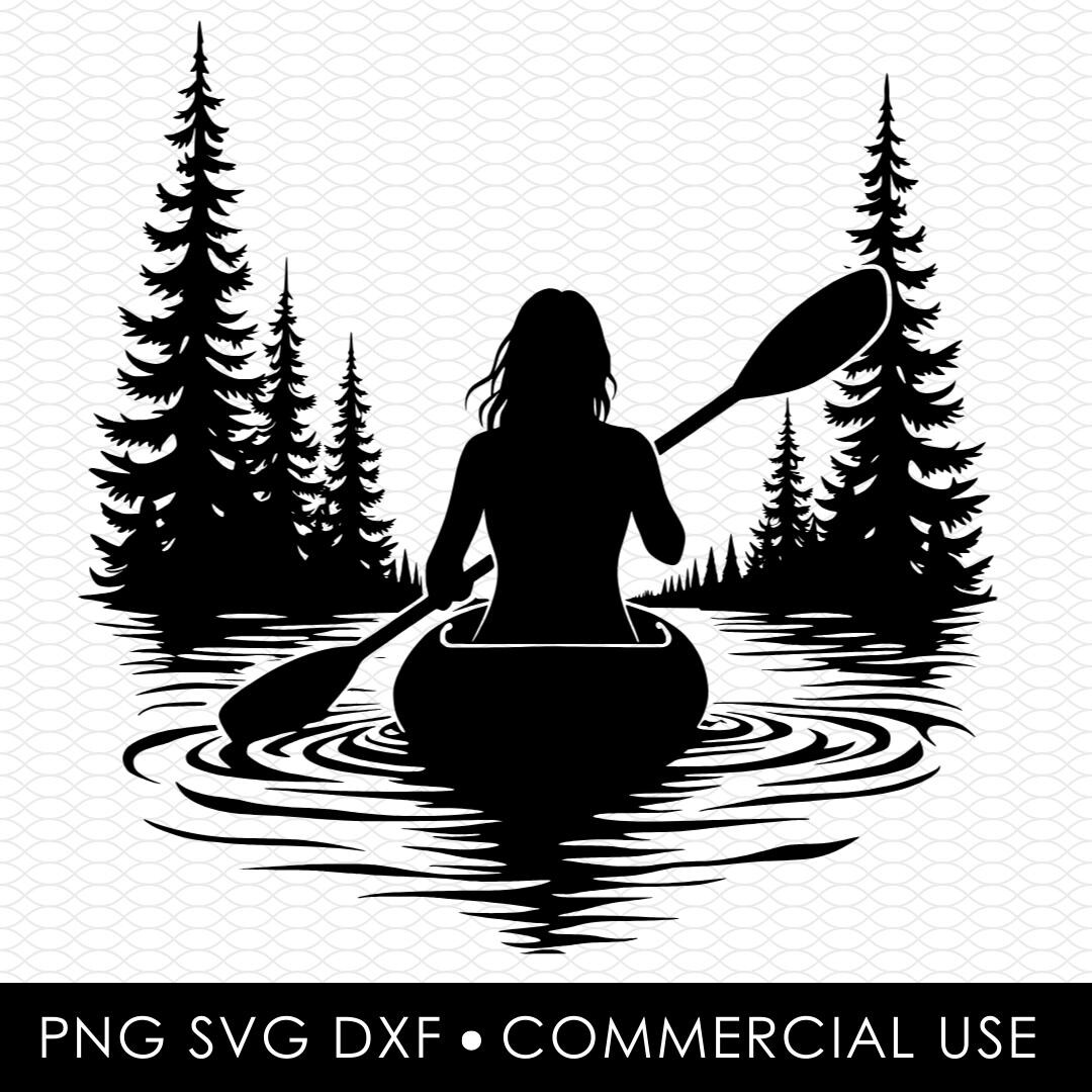 Girl Kayak Svg Dxf Png, Laser Cut File, Sublimation Design, Svg Cut ...