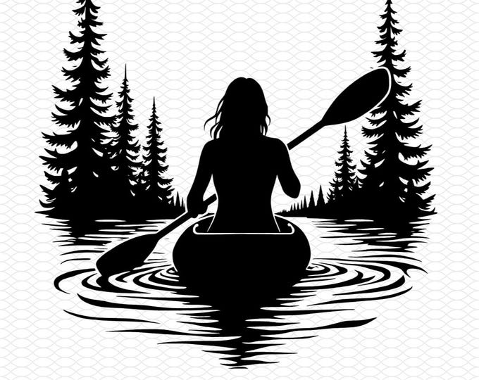 Girl Kayak Svg Dxf Png, Laser Cut File, Sublimation Design, Svg Cut ...