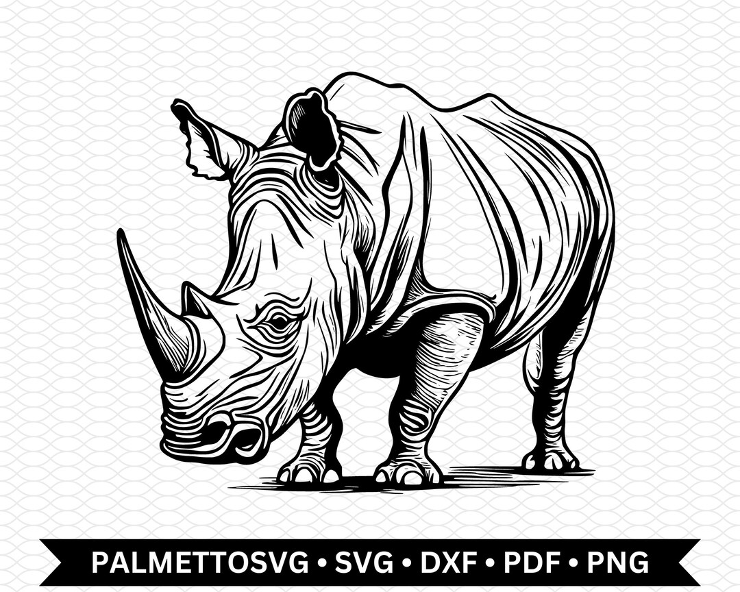 Rhino Svg, Rhino Dxf, Rhino Cut File, Rhino Png, Rhino Clip Art, Cricut ...