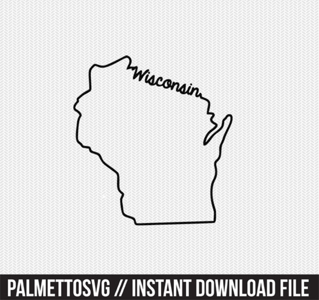 Wisconsin Svg, Wisconsin Clip Art, Wisconsin Cut File, Wisconsin Dxf ...