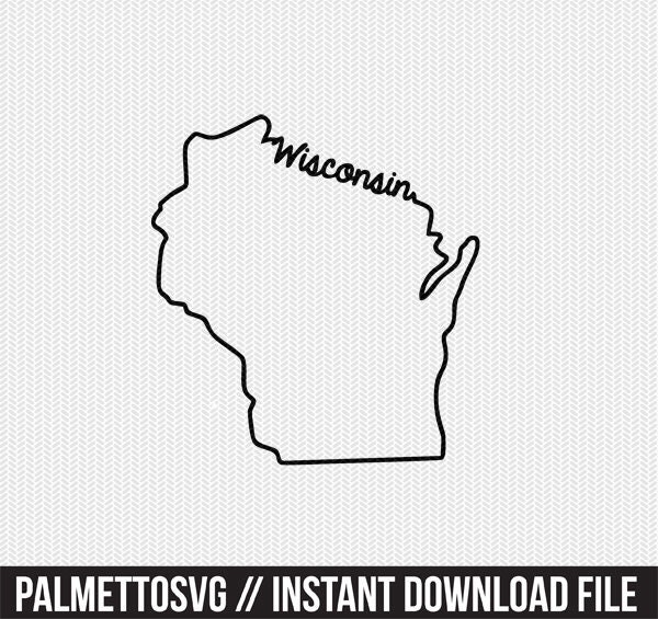 Wisconsin Svg Wisconsin Clip Art Wisconsin Cut File Dxf - Etsy