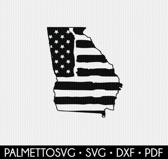 Georgia American Flag Svg Dxf File Stencil Monogram Frame | Etsy