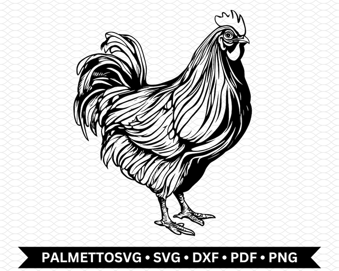 Chicken Svg, Chicken Cut File, Chicken Clip Art, Chicken Dxf, Dxf File ...