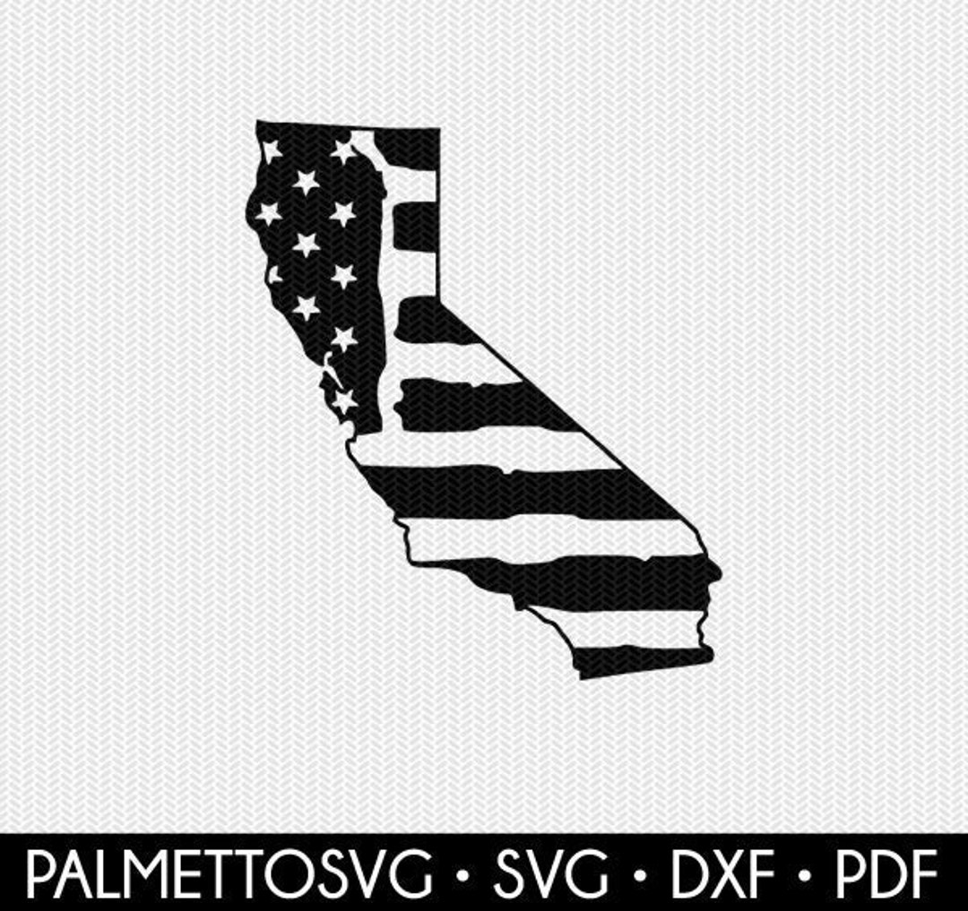 California Svg, American Flag Svg, California Dxf File, Svg Files for ...