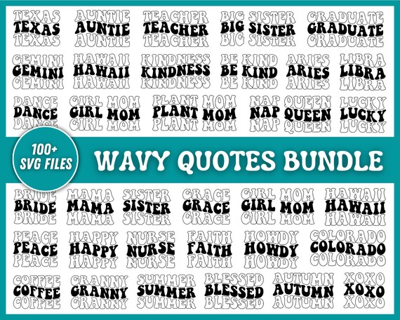 100 Wavy Sayings Svg Bundle Hippie Svg Wavy Quote Svg - Etsy Canada