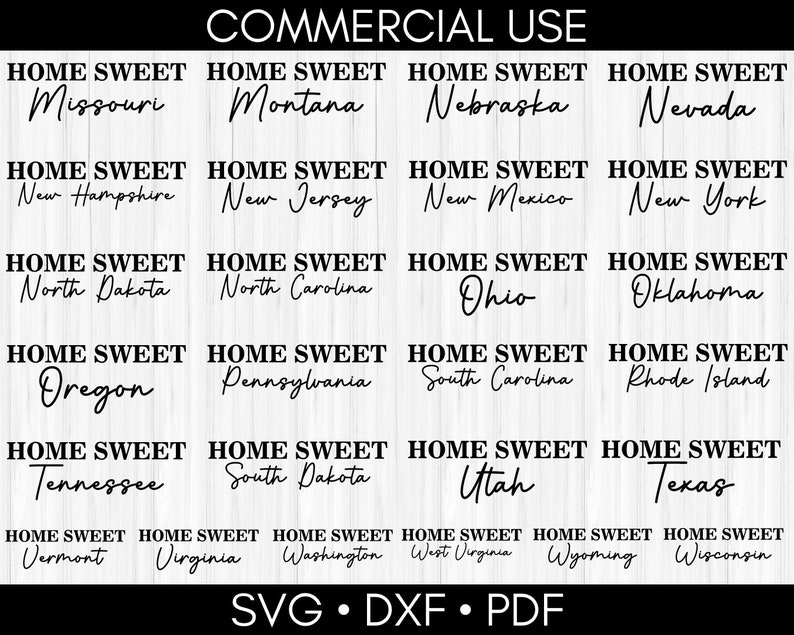 50 States Svg Bundle State Svg State Cut Files State Dxf - Etsy