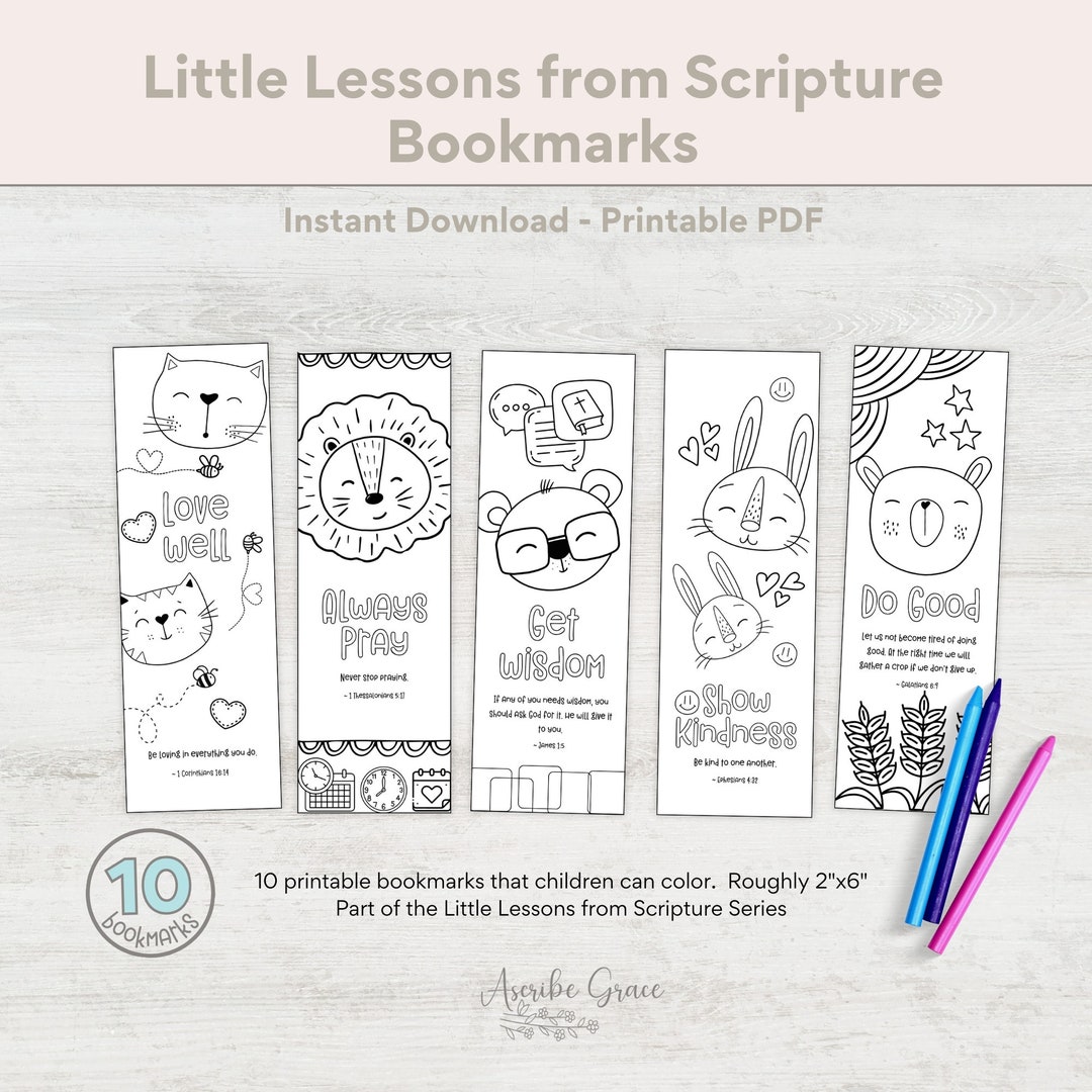 10 Printable Bible Verse Bookmarks for Kids | Scripture Verse Coloring ...