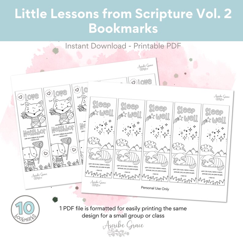 Bible-themed Coloring Bookmarks for Children, Printable Bookmarks to ...