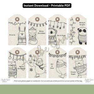 Printable Christmas Gift Tags, Digital Christmas Gift Tags, Christmas ...