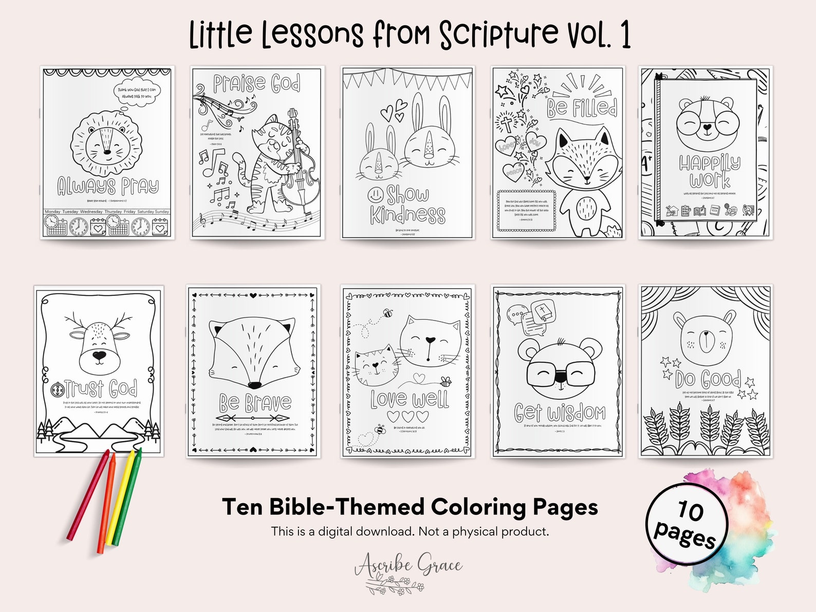 Bible-themed Coloring Pages and Scripture Coloring Bookmarks for ...