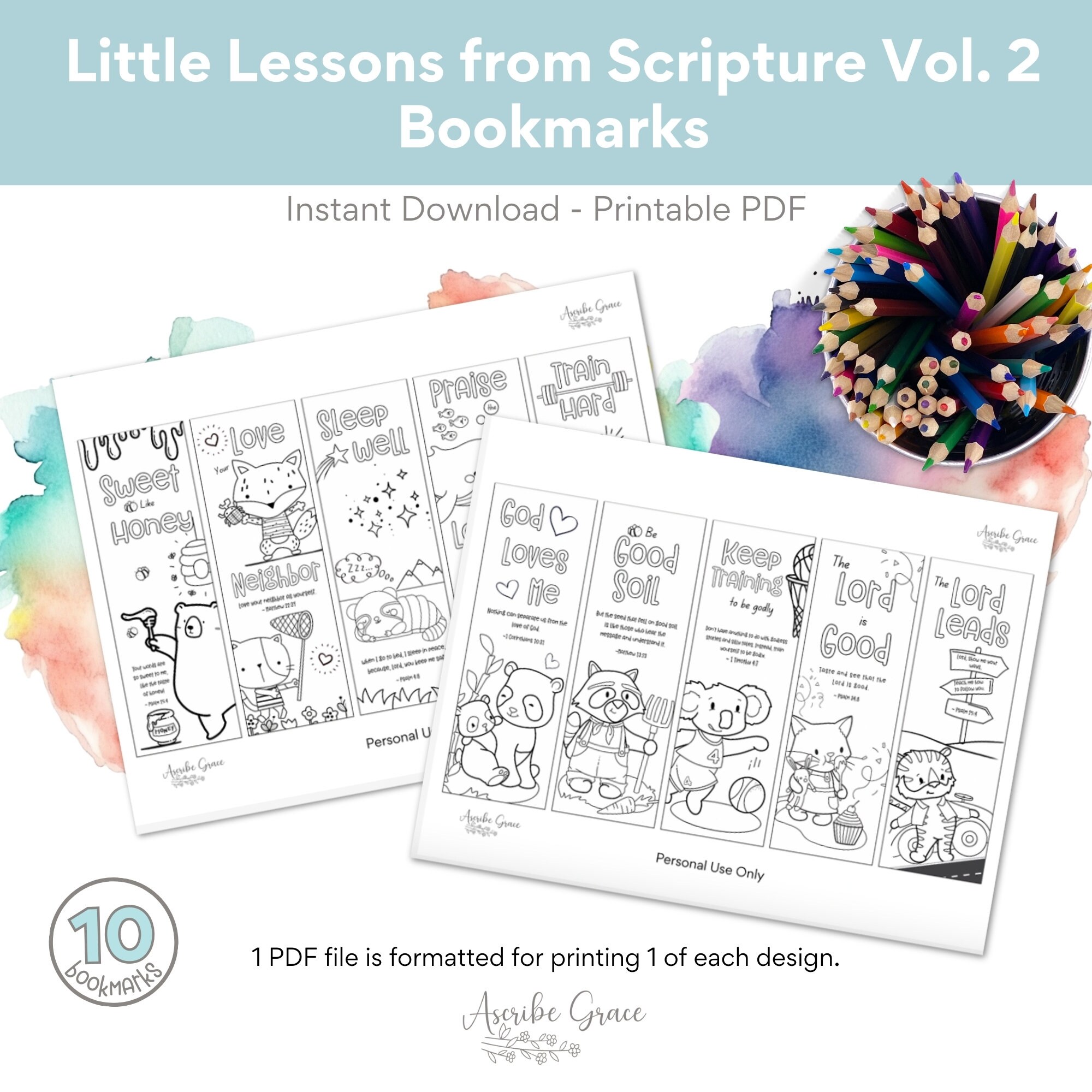 Bible-themed Coloring Bookmarks for Children, Printable Bookmarks to ...