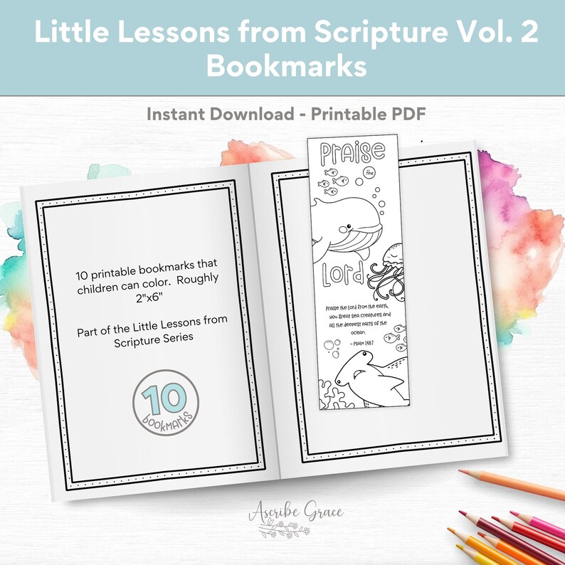 Bible-themed Coloring Bookmarks for Children, Printable Bookmarks to ...