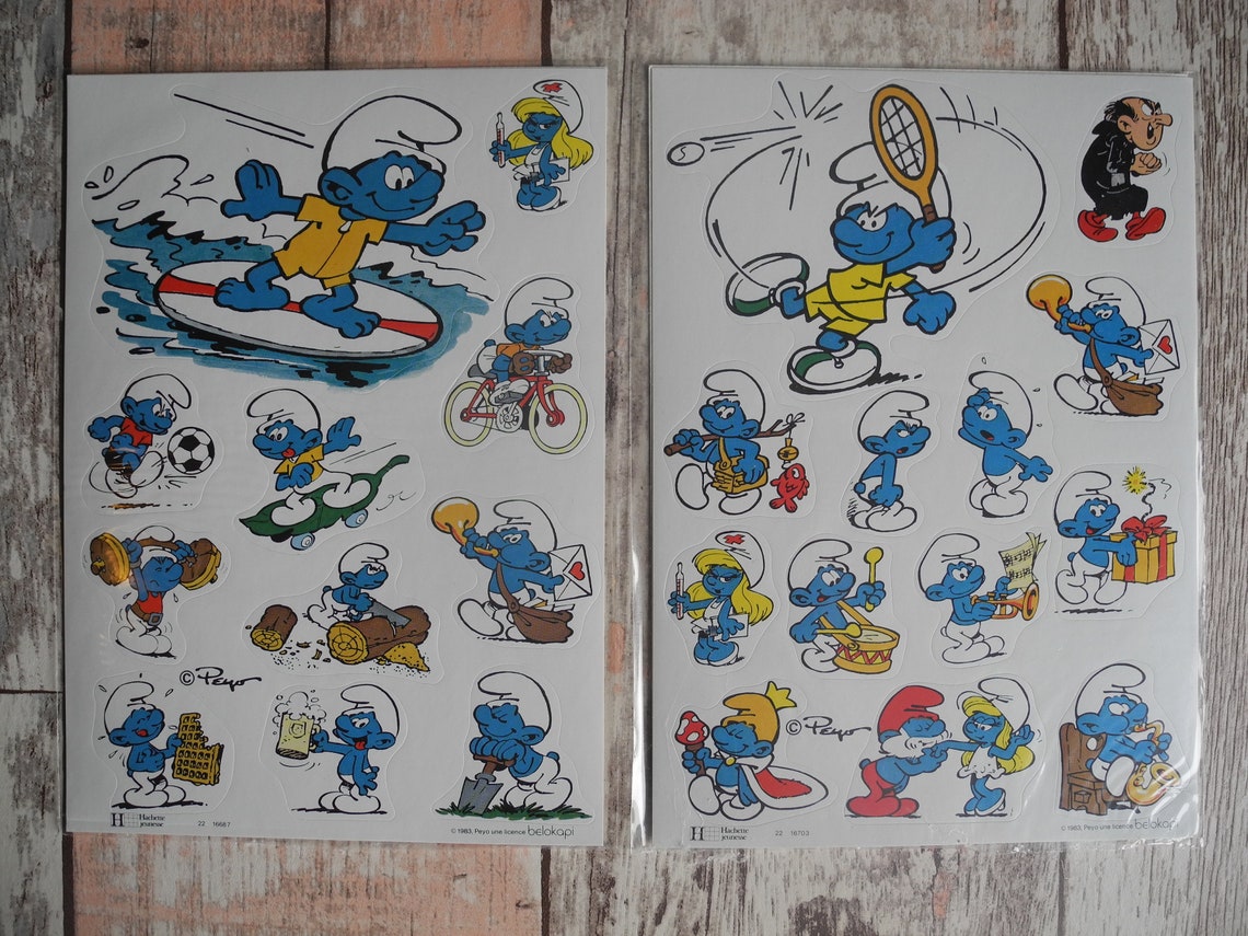 Vintage the Smurfs Stickers - Etsy