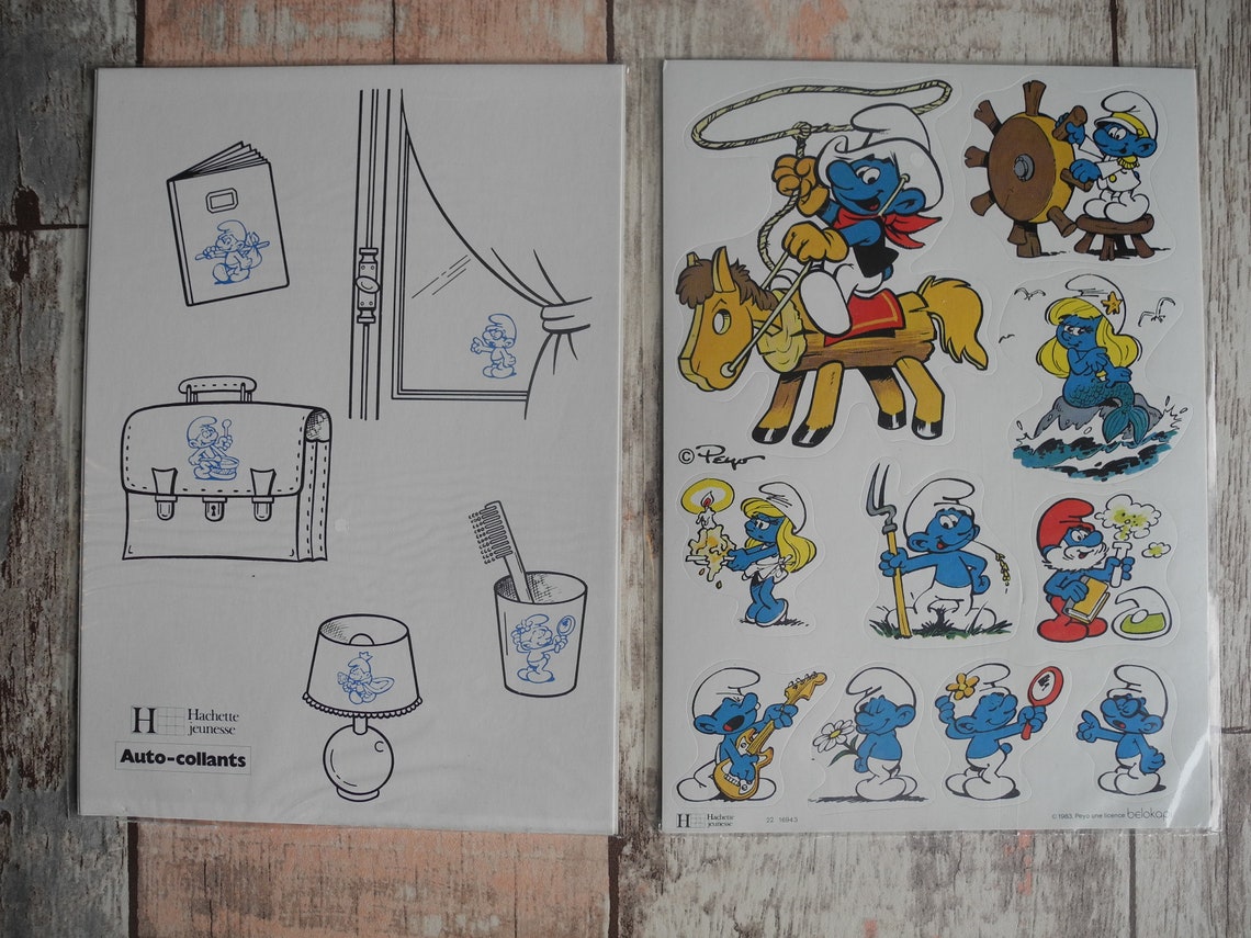 Vintage the Smurfs Stickers - Etsy